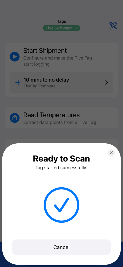 Starting a Tive Tag Shipment