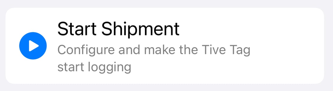 Starting a Tive Tag Shipment